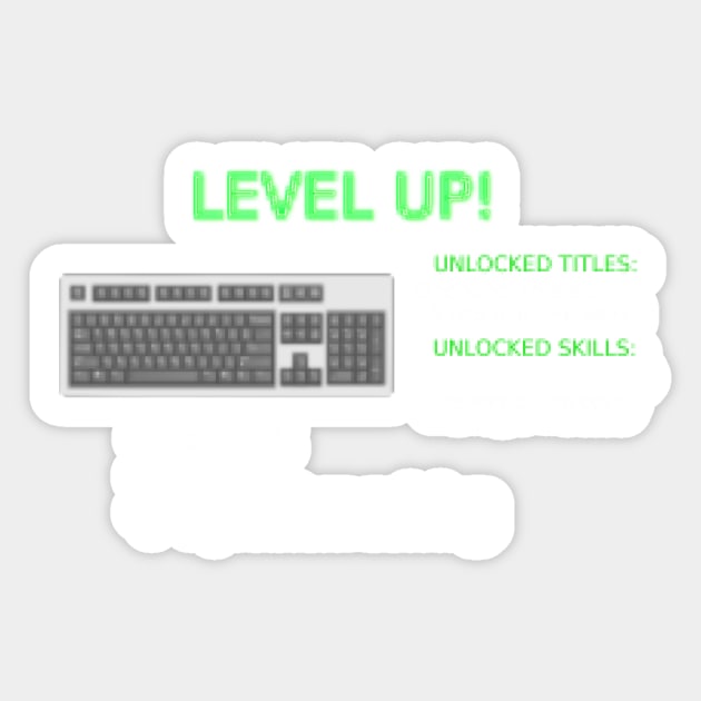 Developer LEVEL UP! - Cmd - Sticker | TeePublic